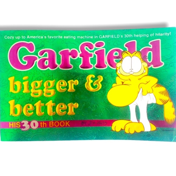 Accents | Vintage Garfield Bigger Better 3th Book 1996 Cartoon Book Jim ...
